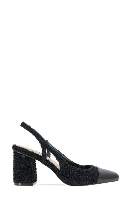 Bcbgmaxazria Darrin Block Heel Slingback Pump - Black Boucle/ Black