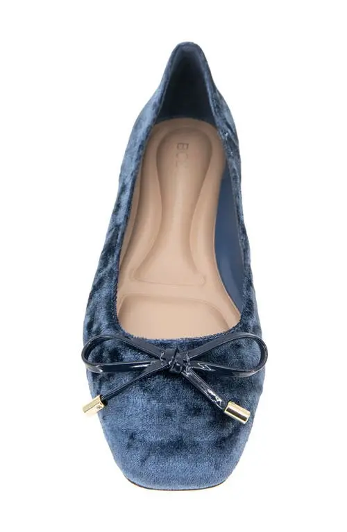 Bcbgmaxazria Hartly Cap Toe Ballet Flat - Naval Blue Velvet