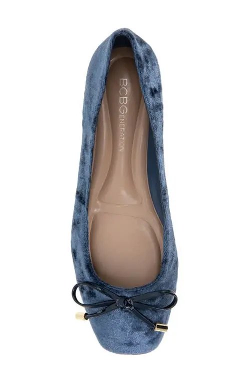 Bcbgmaxazria Hartly Cap Toe Ballet Flat - Naval Blue Velvet