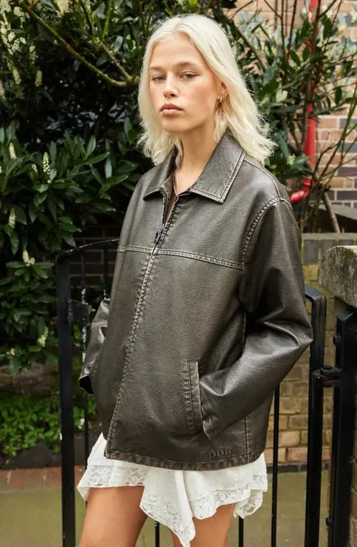 BDG URBAN OUTFITTERS Faux Leather Aviator Jacket