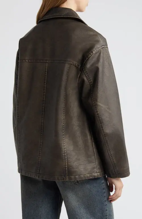 BDG URBAN OUTFITTERS Faux Leather Aviator Jacket