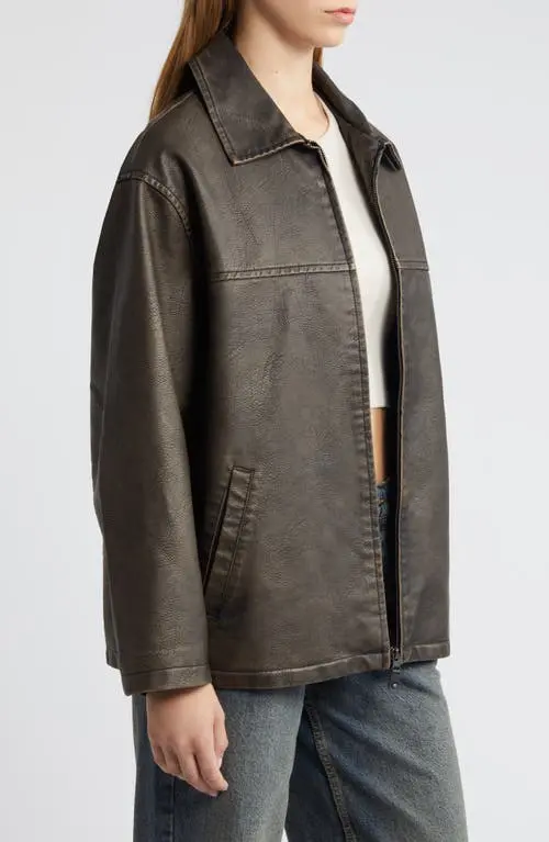 BDG URBAN OUTFITTERS Faux Leather Aviator Jacket