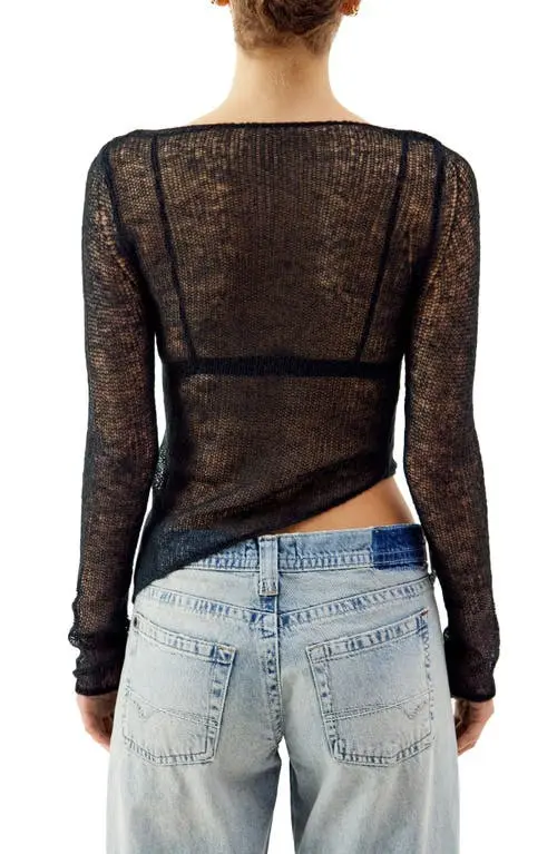 BDG URBAN OUTFITTERS Asymmetric Open Stitch Sweater