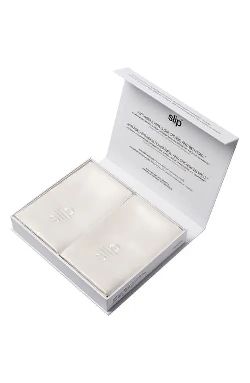 Slip Set Of 2 Silk Queen Pillowcases $230 Value - White