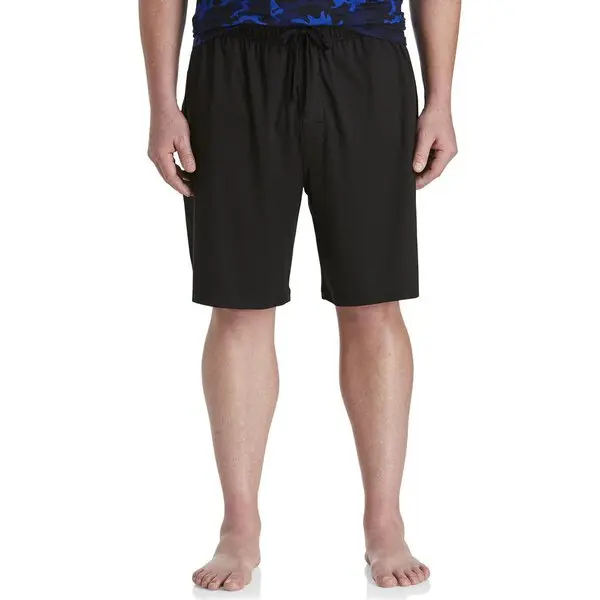 HARBOR BAY BY DXL Jersey Knit Shorts - Black