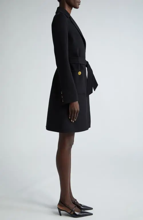 St. John Belted Wool & Cashmere Coat - Black