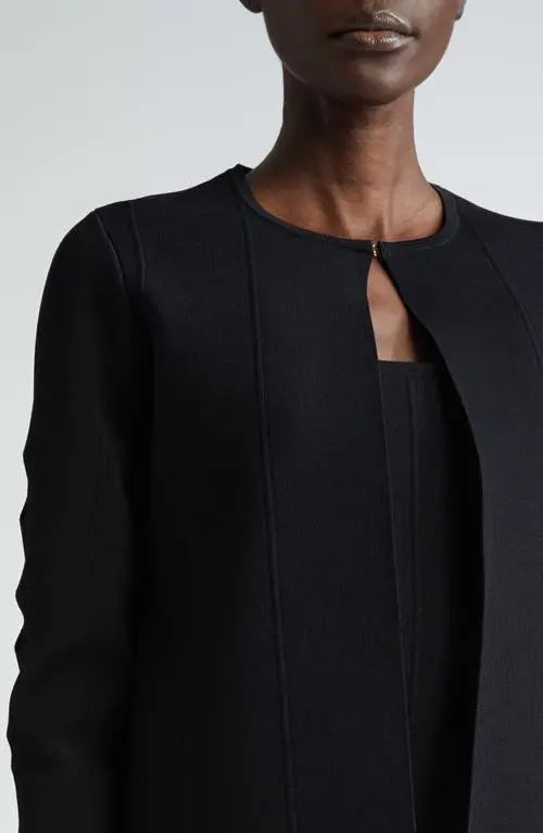 St. John Milano Knit Cutout Sleeve Cardigan