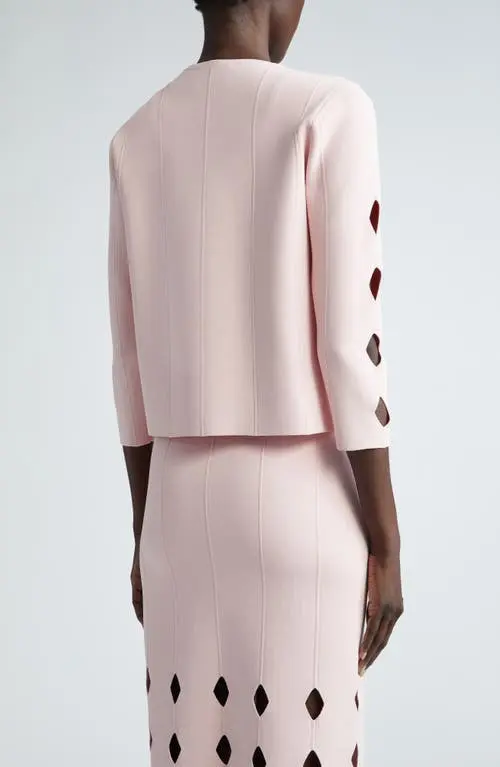 St. John Milano Knit Cutout Sleeve Cardigan