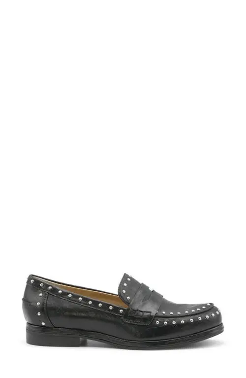 Charles By Charles David Basile Studded Penny Loafer - Black Distressed