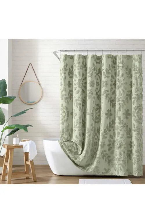 PERI HOME Chenille Laurel Shower Curtain - Sage