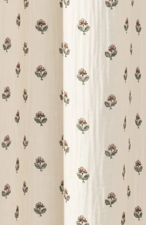 PERI HOME Block Print Gauze Shower Curtain