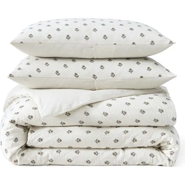 PERI HOME Block Print Gauze Comforter & Shams Set - Multi