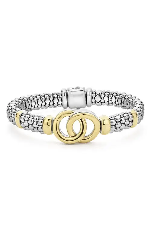 Lagos Signature Caviar Interlock Circle Bracelet - Silver