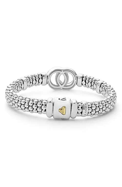 Lagos Signature Caviar Interlock Circle Bracelet - Silver