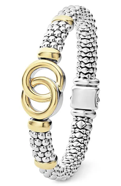 Lagos Signature Caviar Interlock Circle Bracelet - Silver