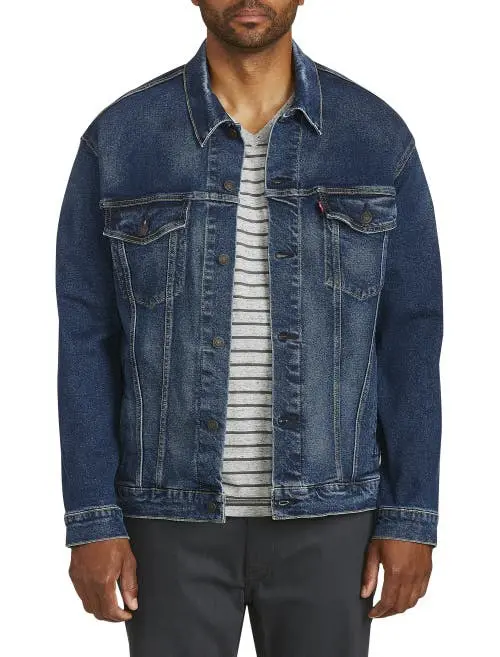 LEVI'S Big & Tall Colusa Stretch Denim Trucker Jacket - Colusa Dark Denim