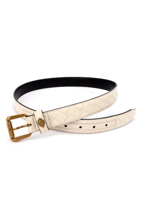Kurt Geiger Micro Quilt Leather Belt - Bone
