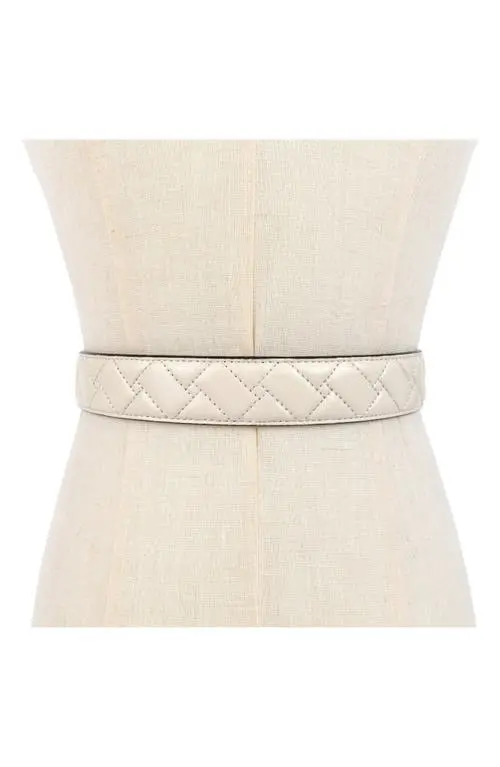 Kurt Geiger Micro Quilt Leather Belt - Bone