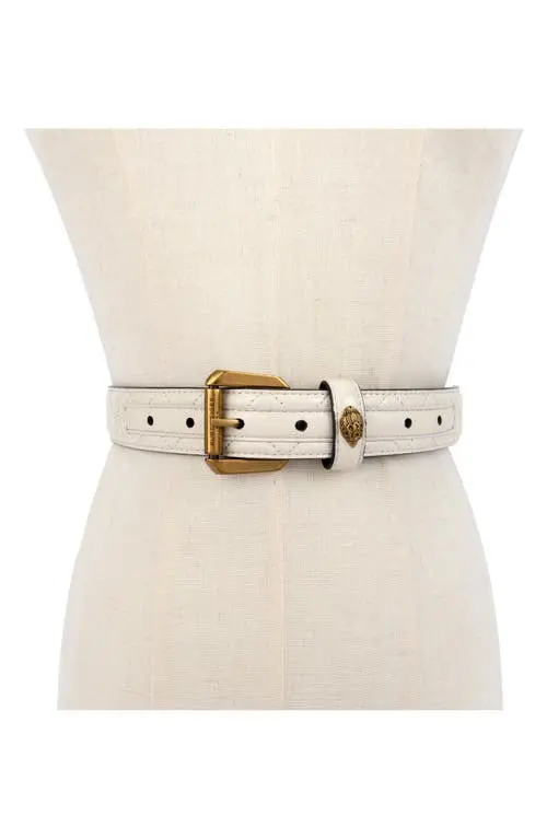 Kurt Geiger Micro Quilt Leather Belt - Bone