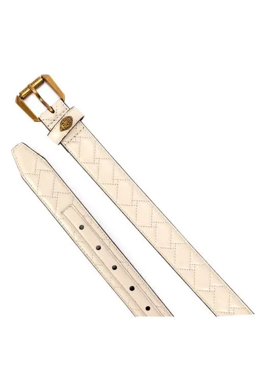 Kurt Geiger Micro Quilt Leather Belt - Bone