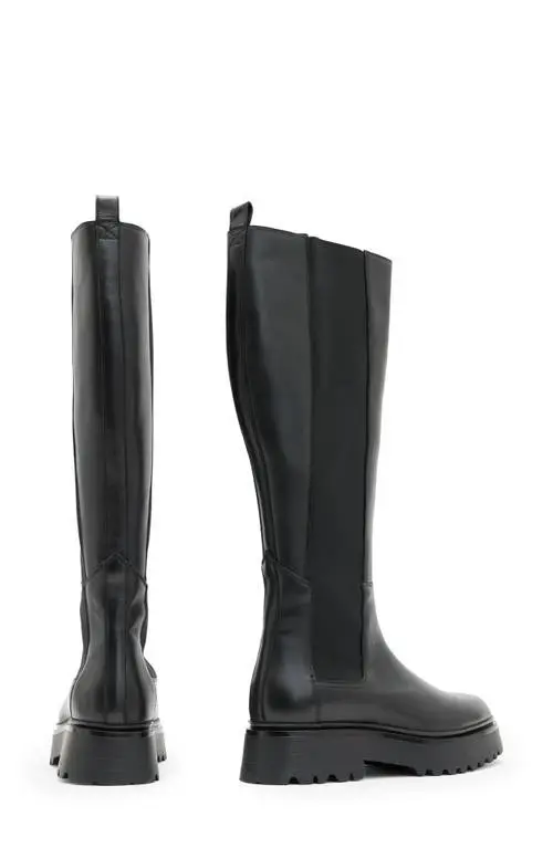 Allsaints Mona Tall Chelsea Boot In Black 40% Off Editorialist