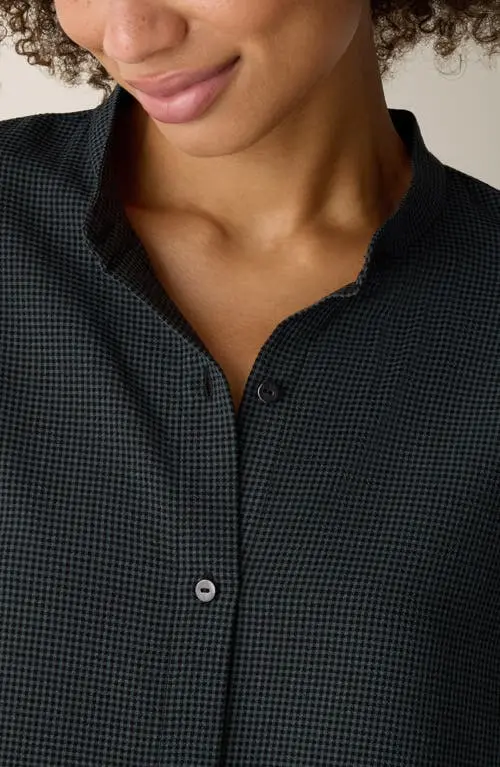 Eileen Fisher Oversize Band Collar Button-up Shirt