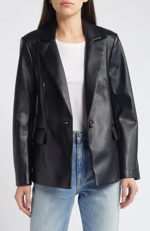 Sam Edelman Faux Leather Blazer - Black