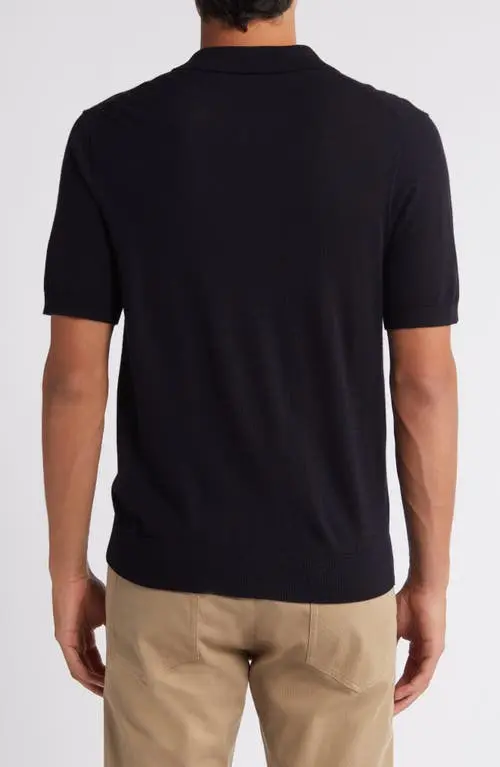 Vince Short Sleeve Merino Wool Polo Sweater - Coastal