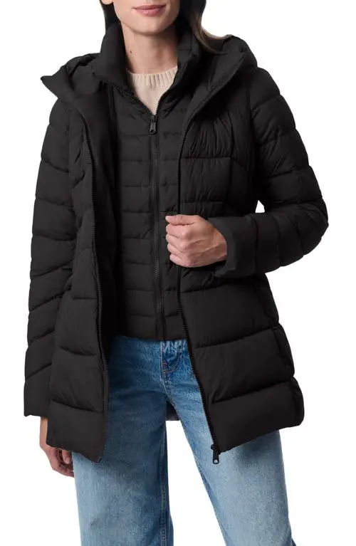 Bernardo Hooded Puffer Jacket With Bib