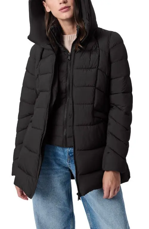Bernardo Hooded Puffer Jacket With Bib