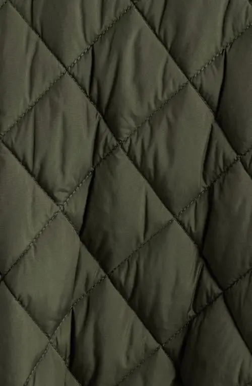 Bernardo Diamond Quilted Puffer Coat With Hood - Olive