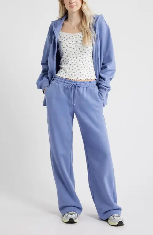 Bp. Oversized Zip Fleece Hoodie - Blue Frost