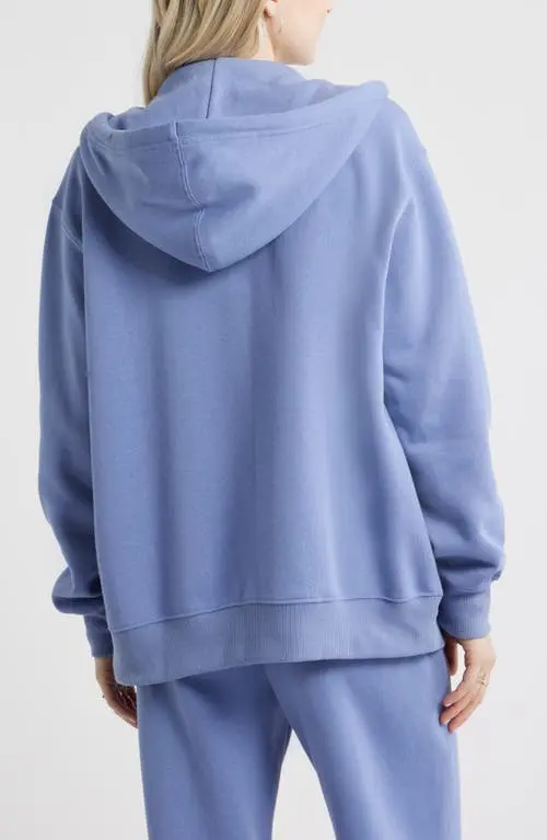 Bp. Oversized Zip Fleece Hoodie - Blue Frost