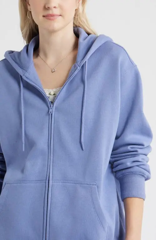 Bp. Oversized Zip Fleece Hoodie - Blue Frost