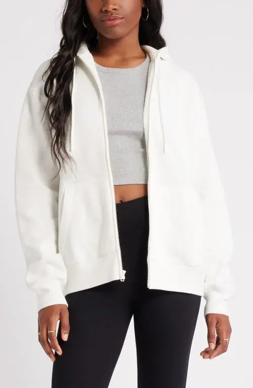Bp. Oversized Zip Fleece Hoodie - Ivory