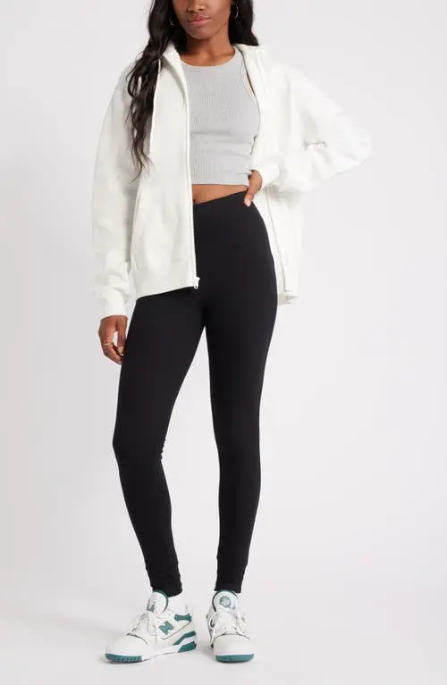 Bp. Oversized Zip Fleece Hoodie - Ivory