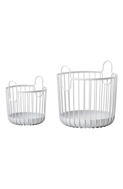 ZONE DENMARK Inu Set Of 2 Tabletop Wire Baskets - Soft Grey