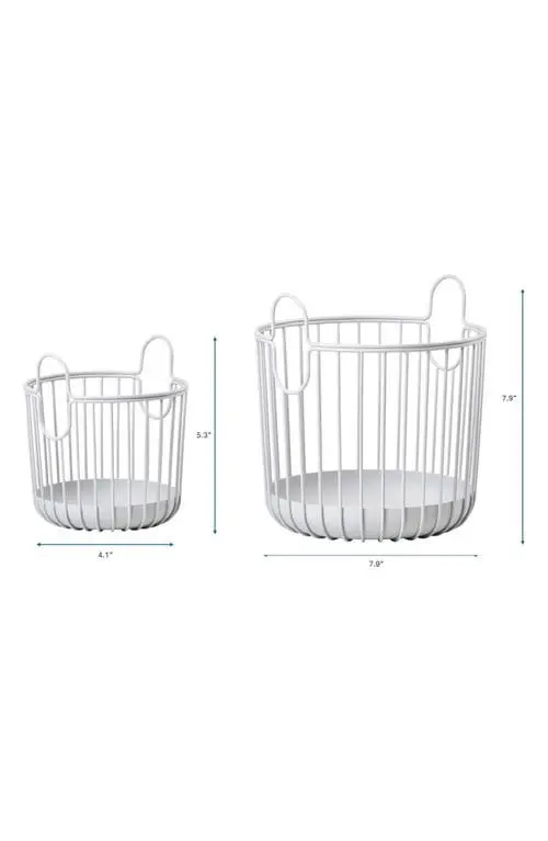 ZONE DENMARK Inu Set Of 2 Tabletop Wire Baskets - Soft Grey