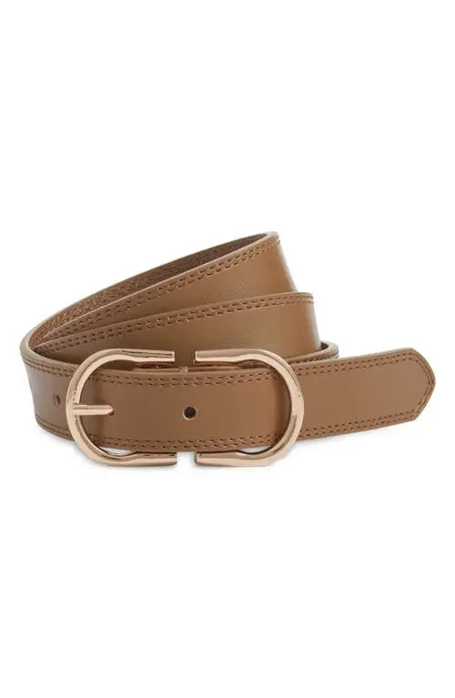 Nordstrom Camilla Leather Belt - Olive Breen
