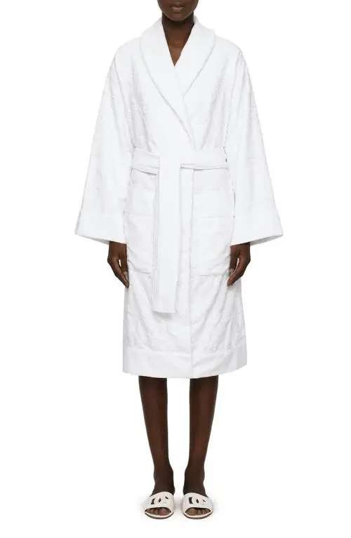 Dolce & Gabbana Logo Jacquard Cotton Terry Robe - White