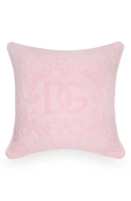 Dolce & Gabbana Dg Logo Cotton Terry Cloth Outdoor Accent Pillow - Pink