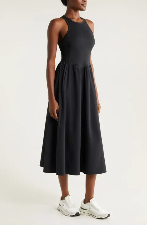 Zella Effortless Hybrid Racerback Midi Dress In Black - 60% Off |  Editorialist