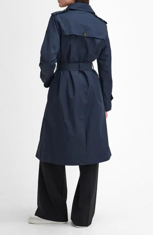Barbour Camilla Waterproof Trench Coat - Dark Navy/ Classic Tartan