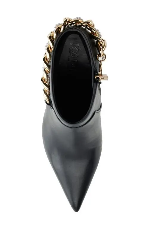Karl Lagerfeld Paris Samra Chain Ankle Bootie - Black