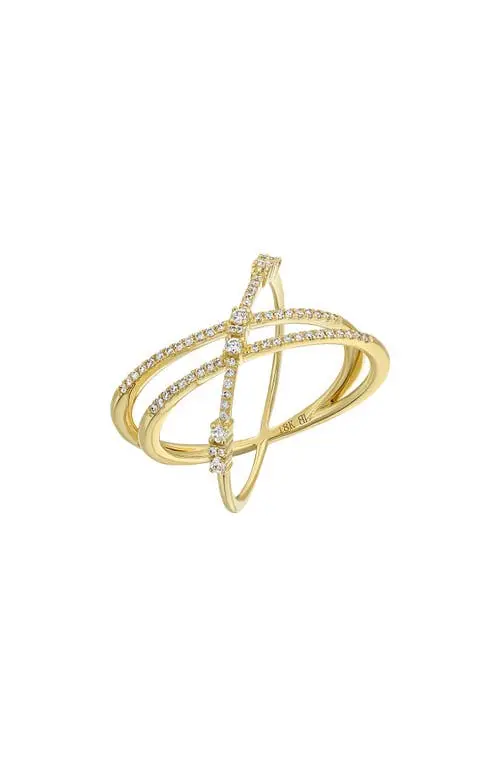 Bony Levy Audrey Crossover Diamond Ring - 18k Yellow Gold
