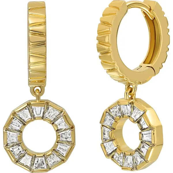 Bony Levy Circle Of Life Diamond Huggie Drop Earrings - 18ky