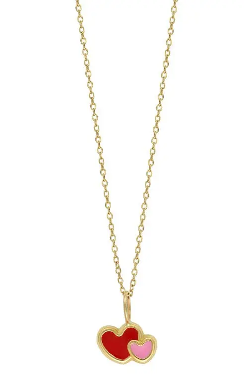 Bony Levy 14k Gold Heart Duo Pendant Necklace - 14k Yellow Gold