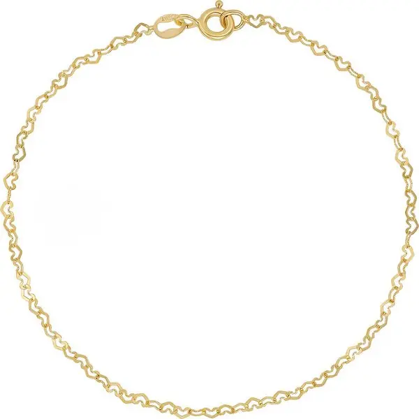 Bony Levy 14k Gold Heart Link Chain Bracelet - 14k Yellow Gold