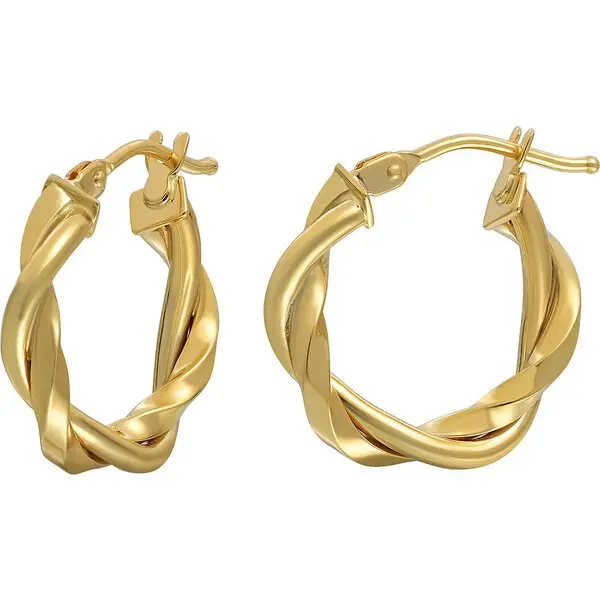 Bony Levy 14k Gold Twisted Hoop Earrings - 14k Yellow Gold