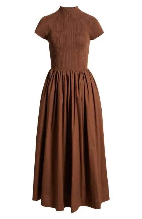 en saison brown dress En Saison Greer Short-Sleeve Sweater Maxi Dress In Brown - 41% Off